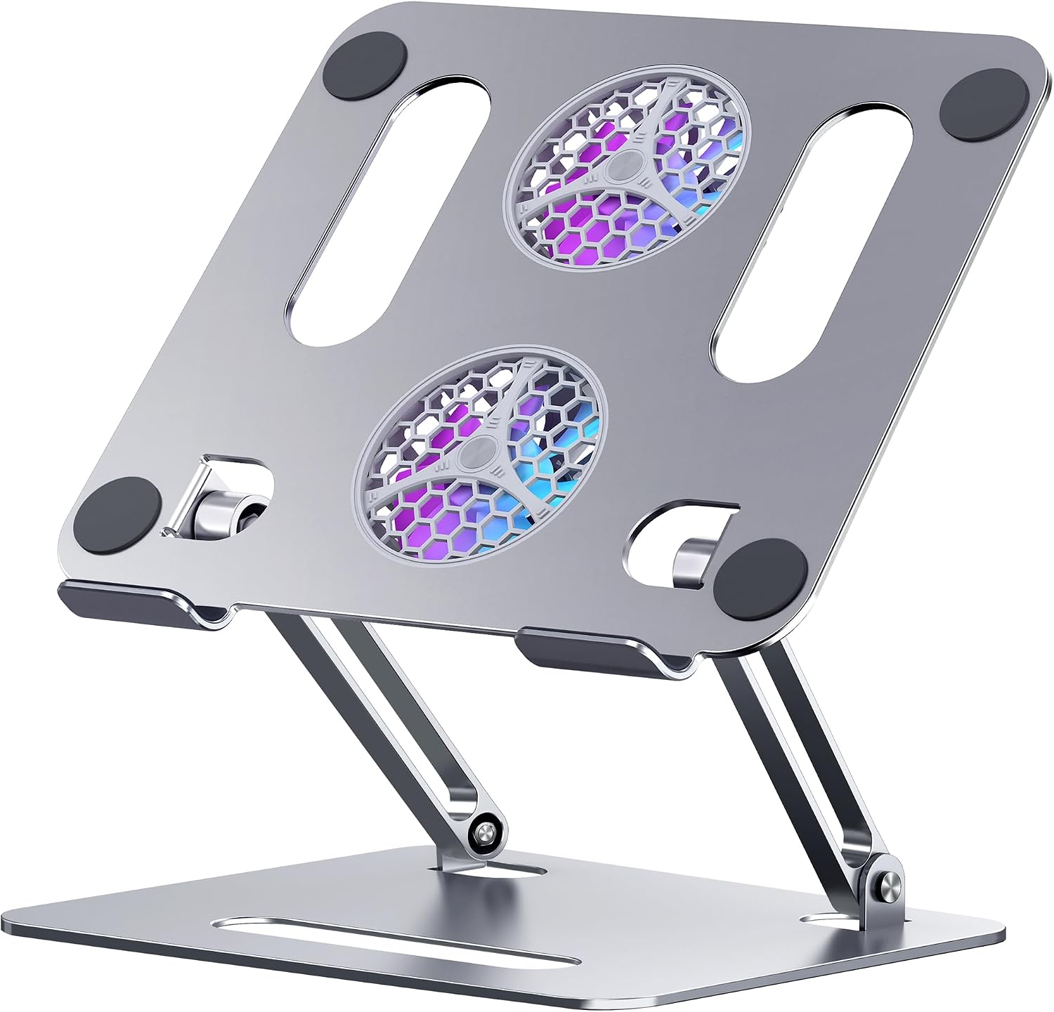Amazon.com: Aluminum Alloy Laptop Cooling Stand with 2 Quiet Fans & RGB ...