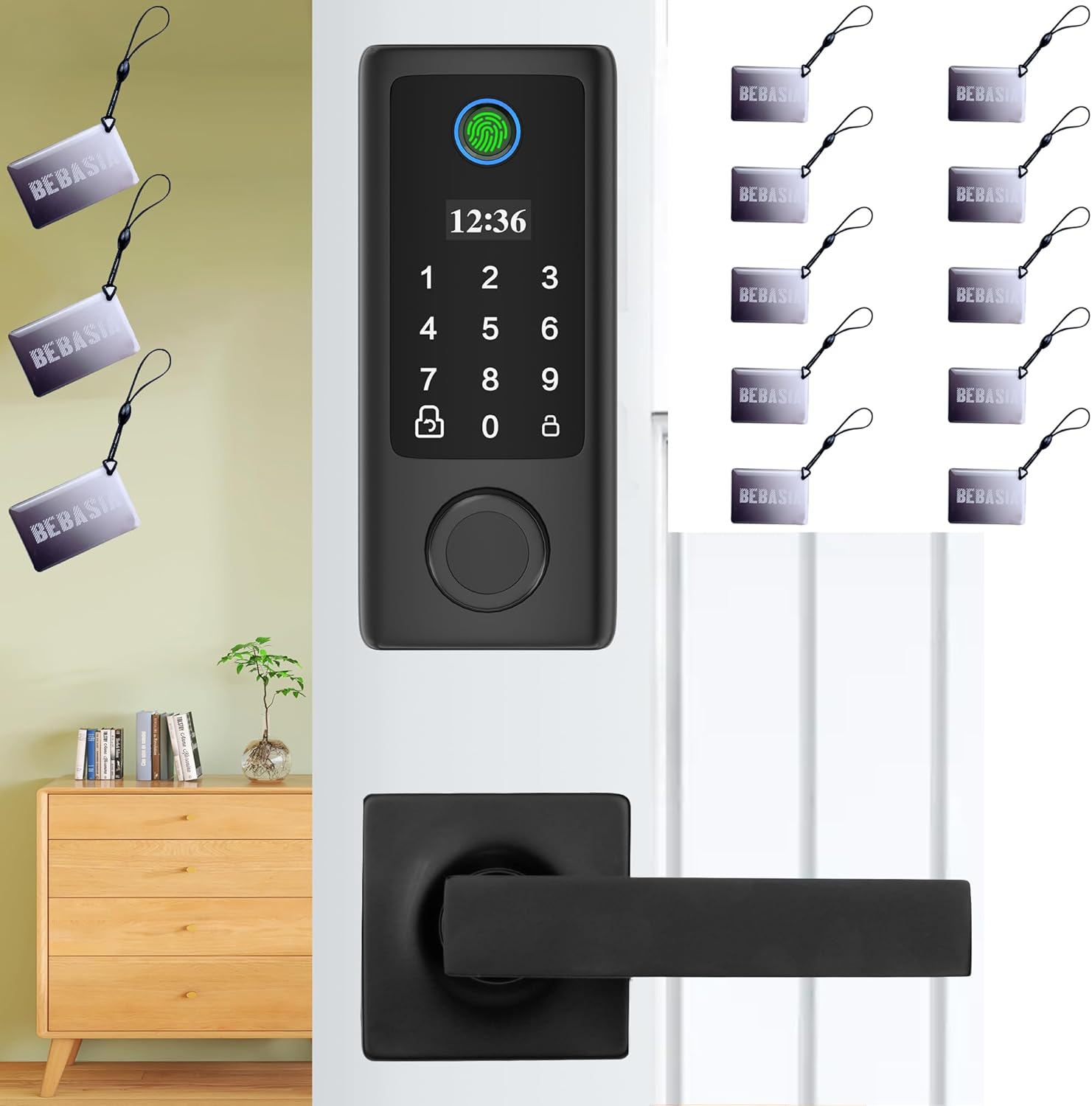 BL2 Front Door Lock Set + 10 pcs IC Cards - Amazon.com