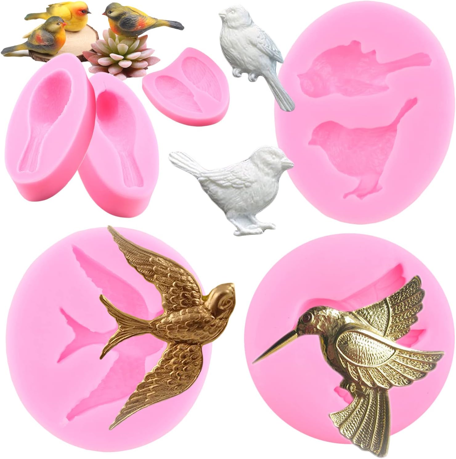 Amazon.com: MYPRACS Bird Silicone Fondant Molds For Cake Decorating ...