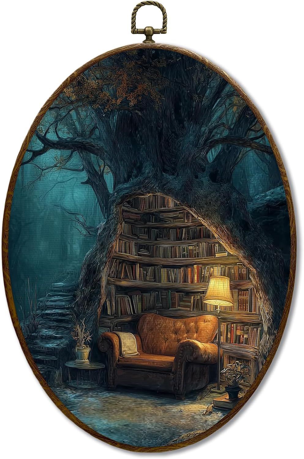Amazon.com: JQF Dark Moody Enchanted Forest Book Oval Wall Decor ...