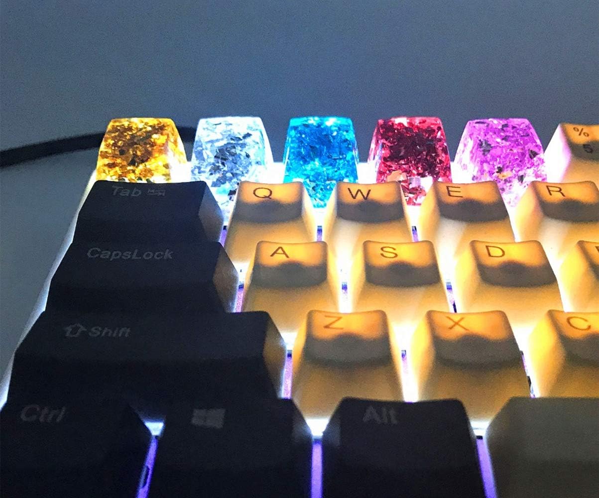 Amazon.com: Handmade Resin & Foil Artisan Backlit Keycaps Translucent ...