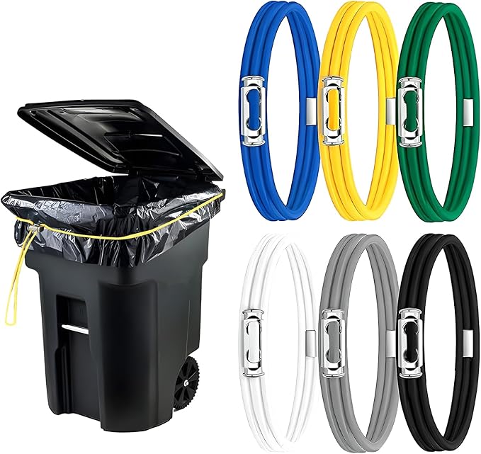 Amazon.com : YENOVO 6 Pcs Large Rubber Bands for Trash Cans, Cord Lock ...