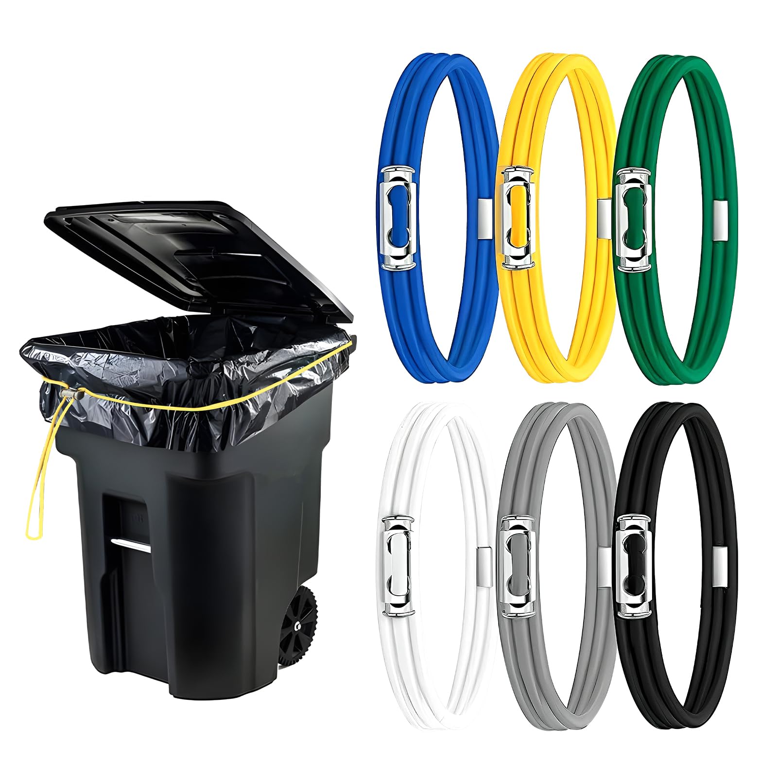 Amazon.com : YENOVO 6 Pcs Rubber Bands for 30-96 Gallon Trash Cans ...