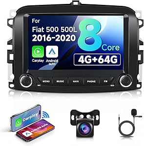 Amazon.com: [4G+64G] Car Radio for Fiat 500L 2016-2020 Android Car ...