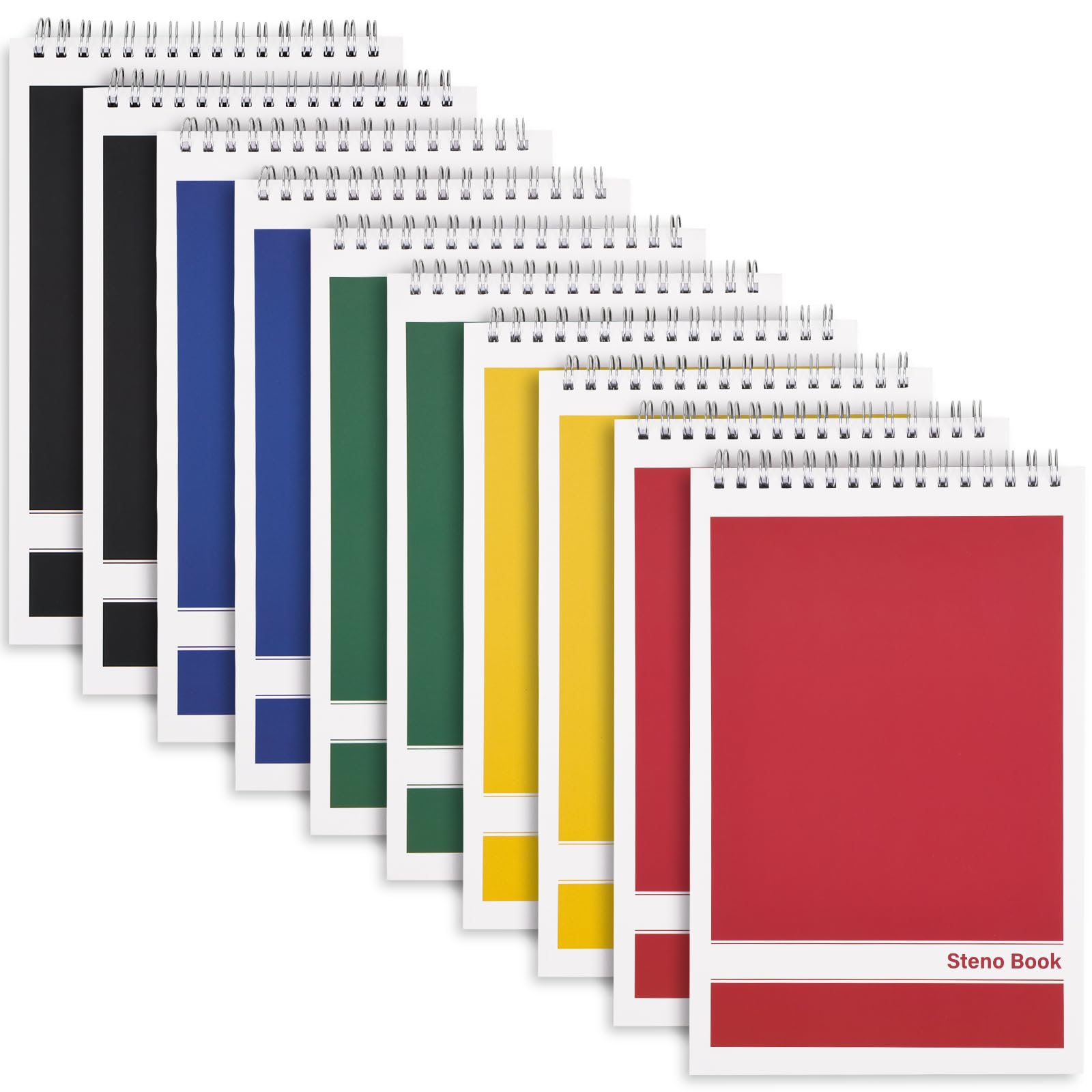 Amazon.com : LABUK Steno Pads 6x9in10 Pack, Top Spiral Steno Notebooks ...