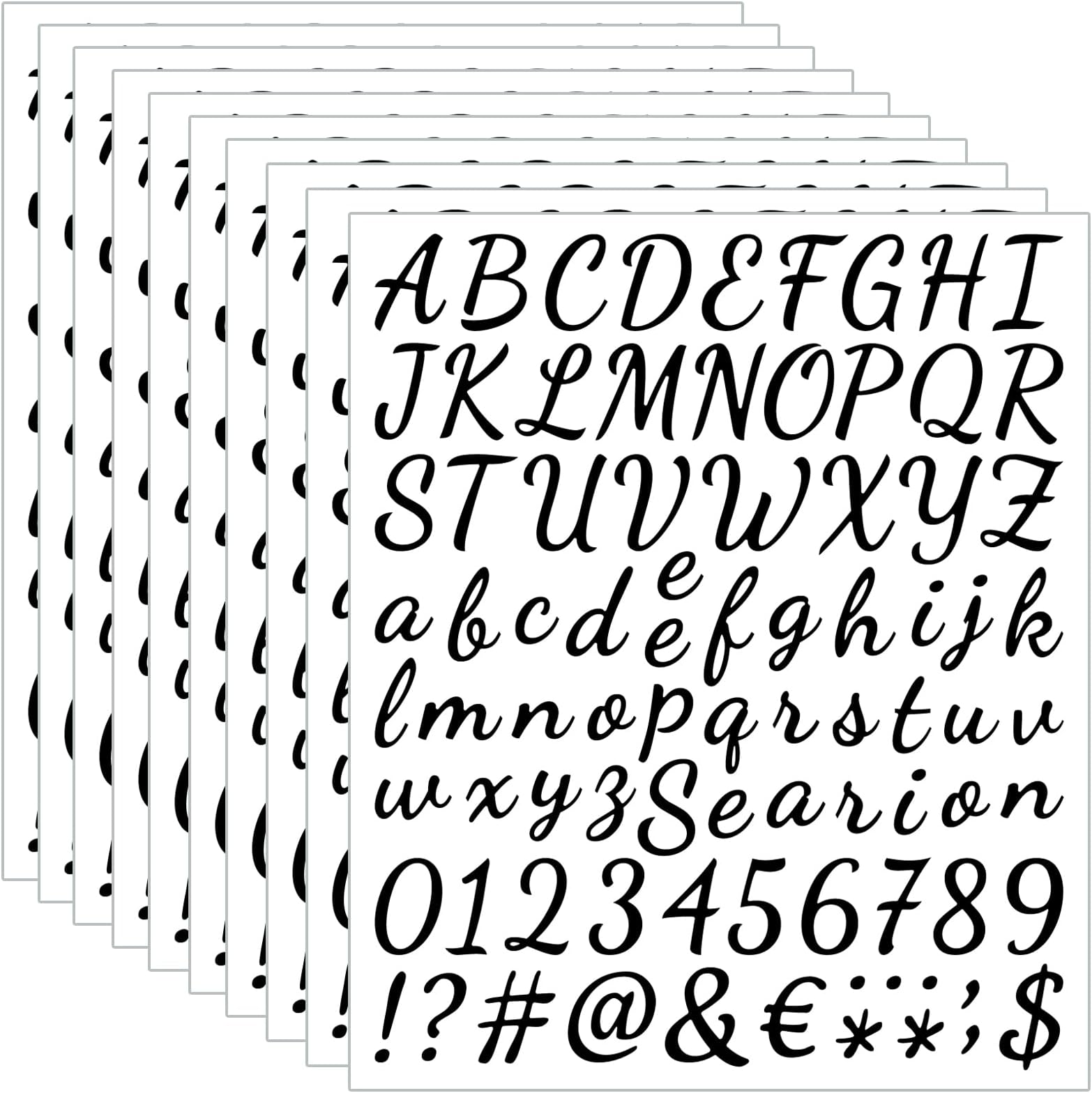 Amazon.com: 760 Pieces 10 Sheets Black Letters Stickers,1 Inch Self ...