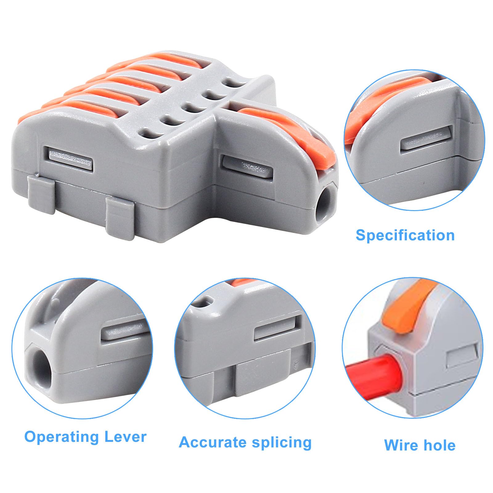 Snapklik.com : Litoexpe 10 Pcs 1 In 5 Out Mini Electrical Wire Connectors