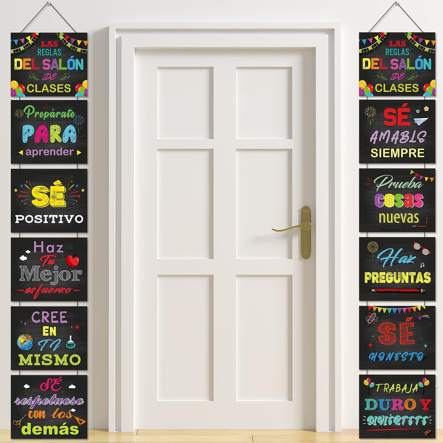 Amazon.com: Faccito Spanish Classroom Decoration Motivational Banner ...