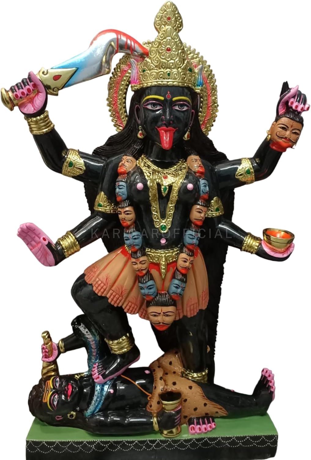 KARIGAROFFICIAL Kali Standing on Shiva 39 inches Big Mahakali Statue ...