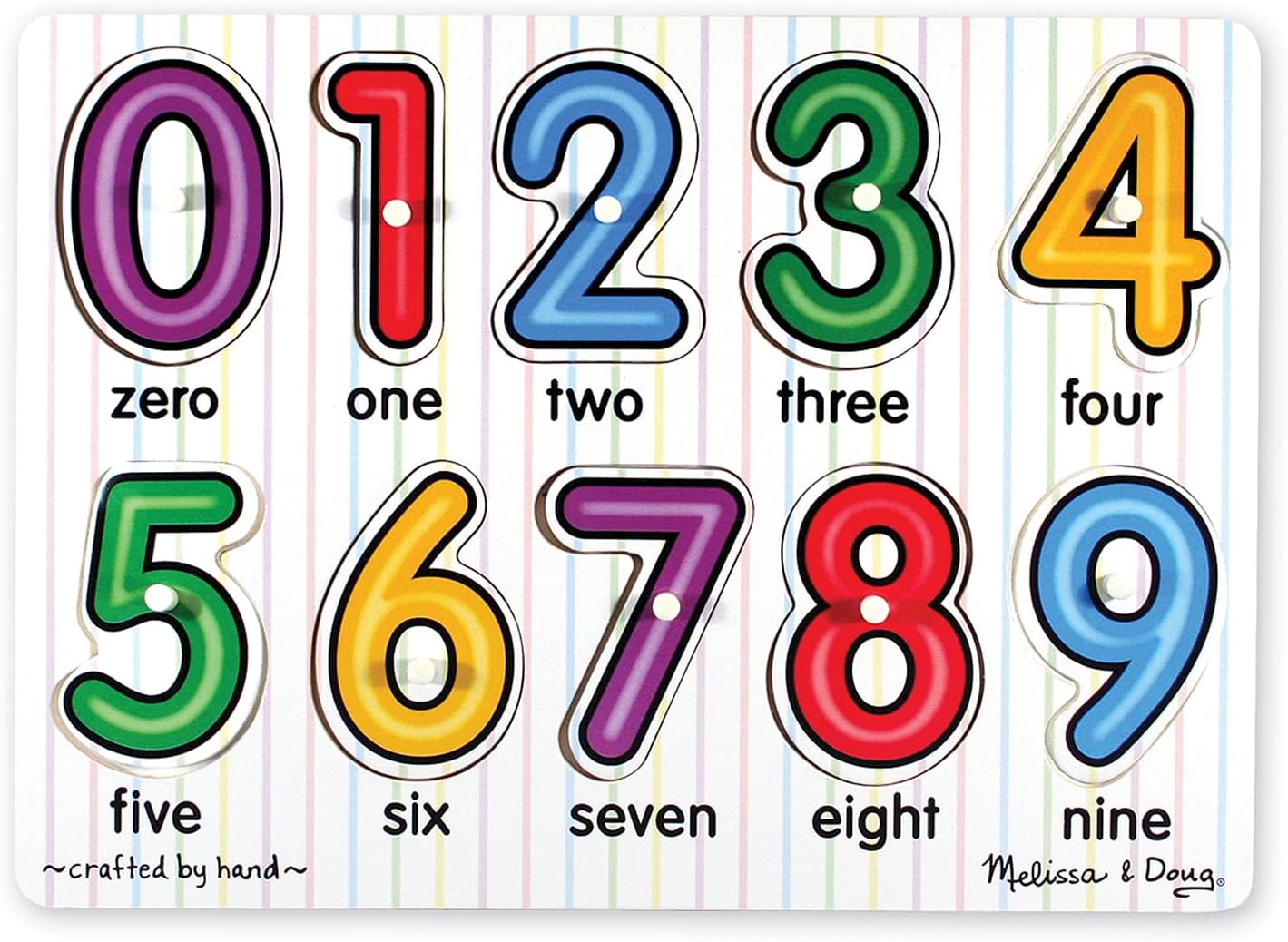Amazon.com: Melissa & Doug See-Inside Numbers Wooden Peg Puzzle (10 pcs ...