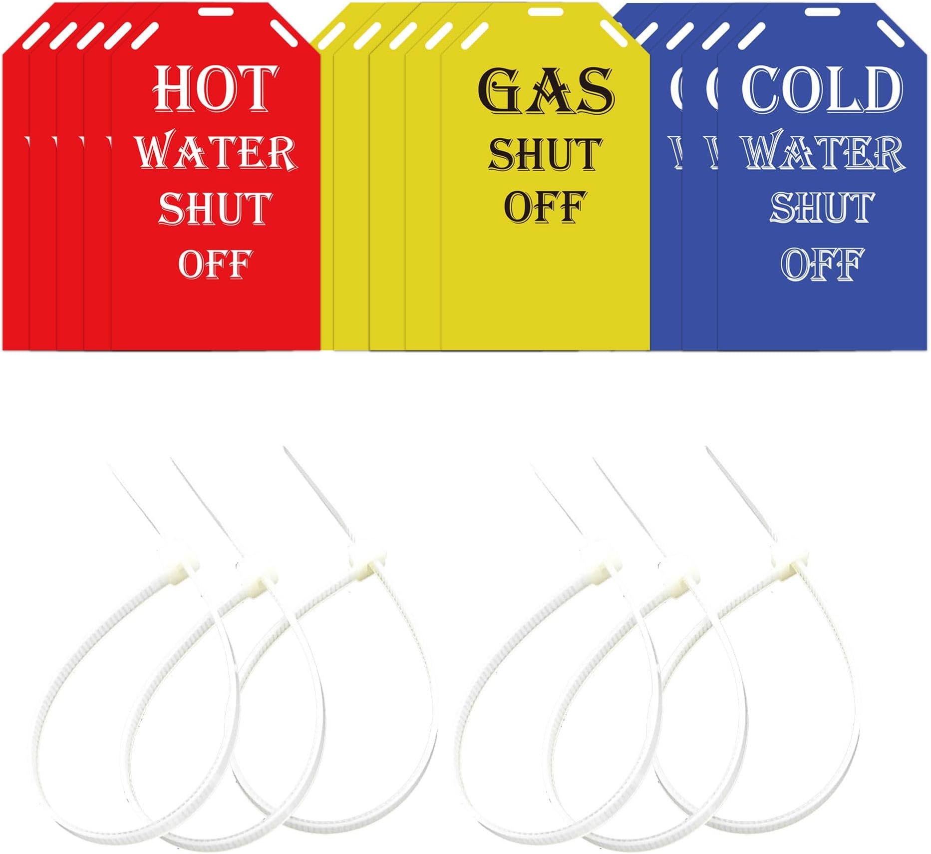 Amazon.com : 1.5 x 4 Inch Plastic Valve Identifier Tags - Yellow Gas ...