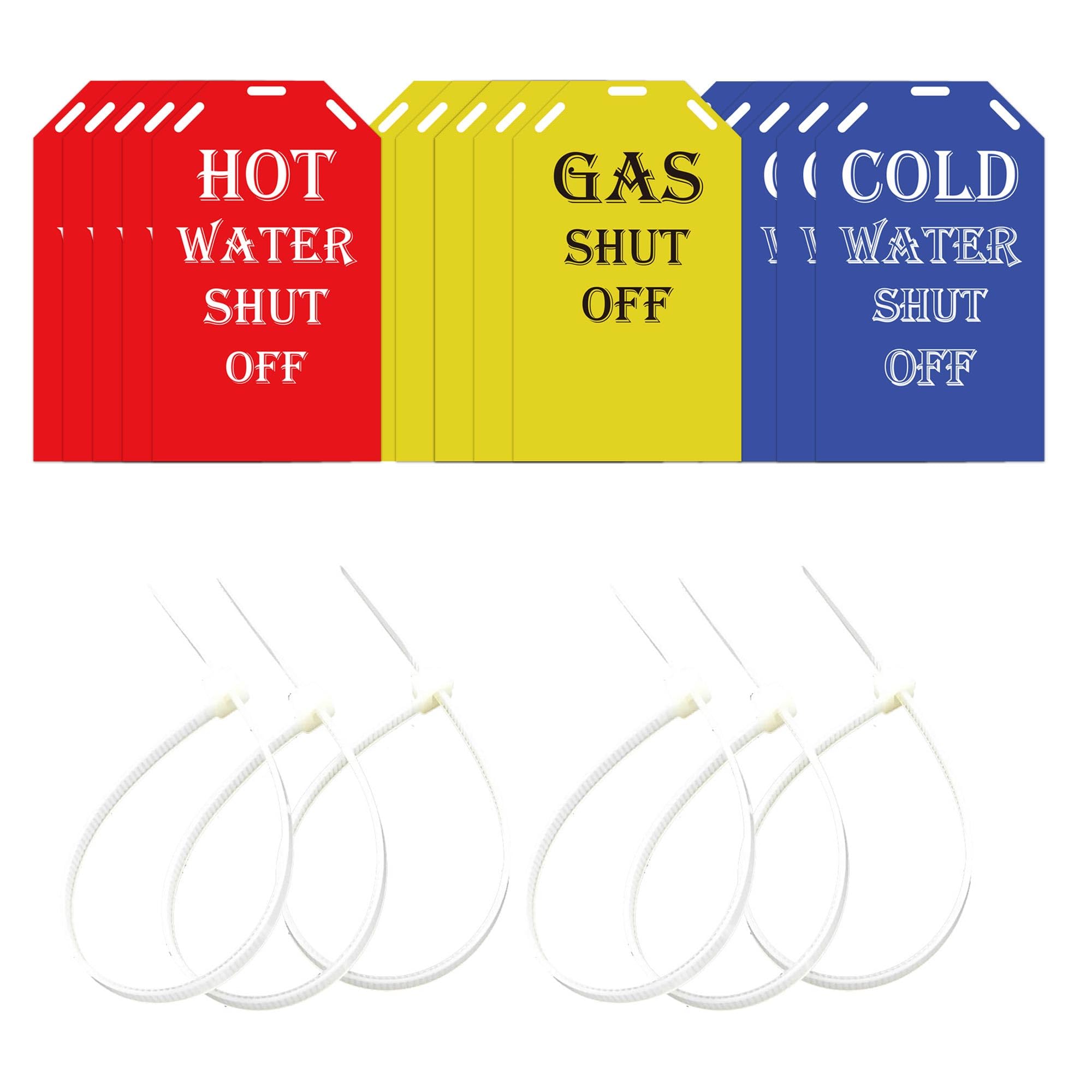 Pipe Valve Sign Main Water Shut Off Plumber Tags (pack Of 10 1/2 Gas
