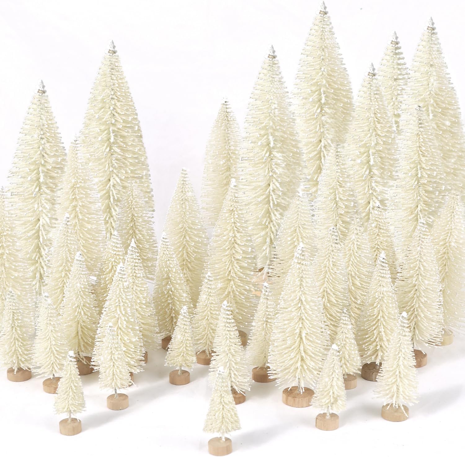 30Pcs Mini Christmas Trees Artificial Christmas Tree Bottle Brush Trees ...