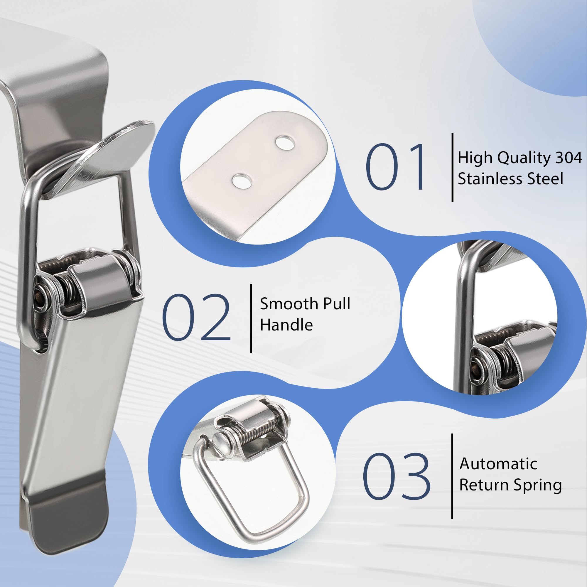 90 Degree Hook Lock Bolt, 304 Stainless Steel Safety Angle Locking ...