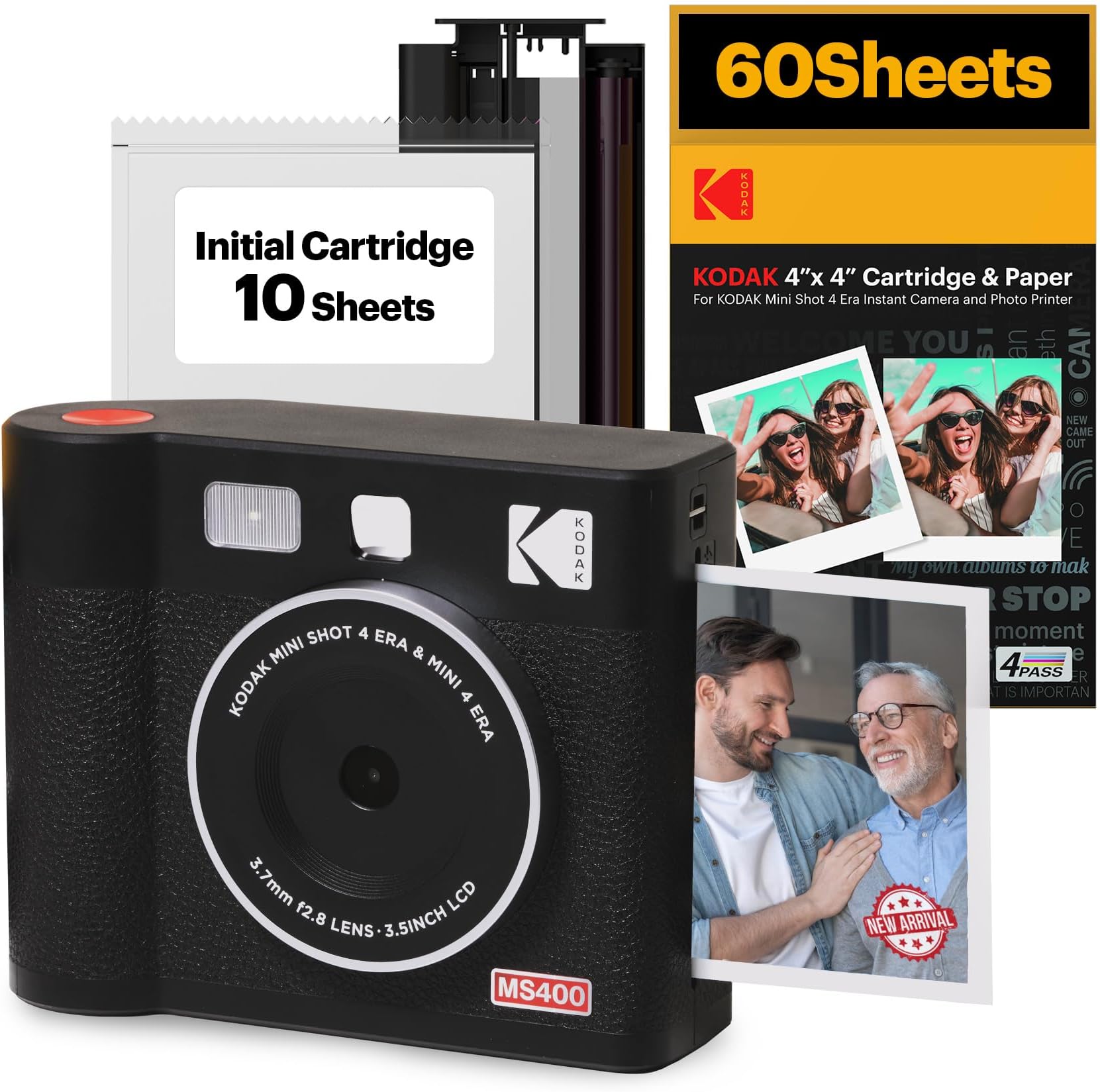 KODAK Mini Shot 4 ERA 4PASS 2-in-1 Instant Camera and Photo Printer ...