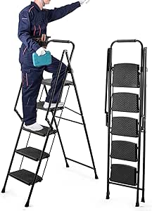 Light Folding 5 Step Stool, Foldable Ladder Stool, Folding Step Ladder ...