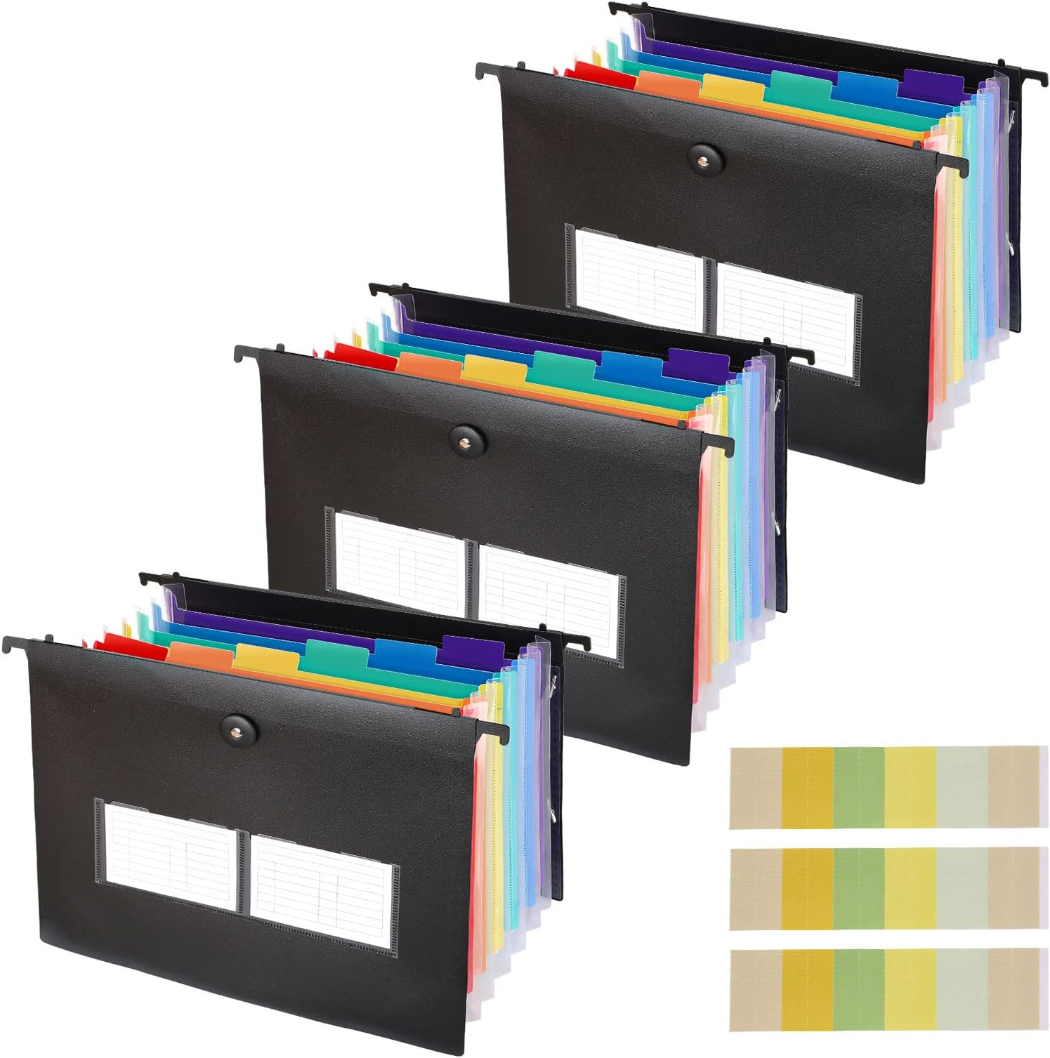 3 Pack Hanging File Folders Letter Size, Biupky Large Capacity 7 ...