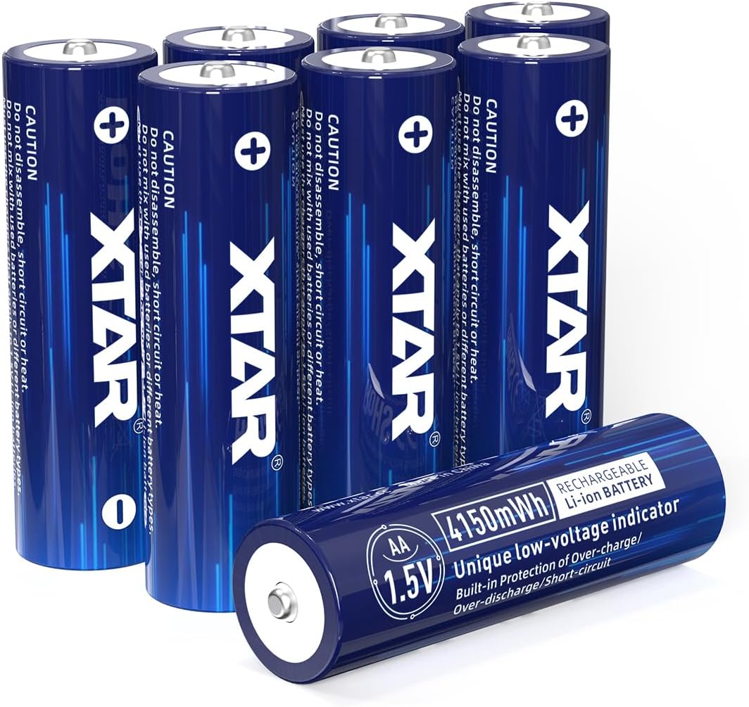 Amazon.com: AAA Batteries,Rechargeable AAA Battery 8Pack XTAR 1.5V AAA ...