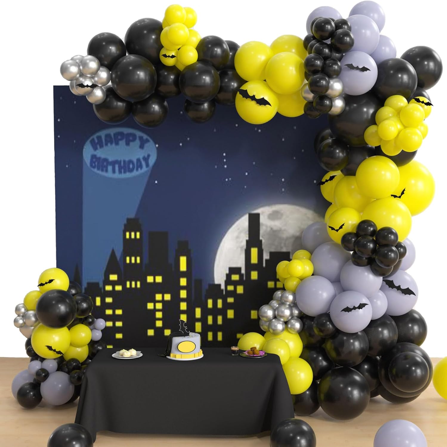 Birthday Bat Balloons Decorations Super City Birthday Decorations for ...