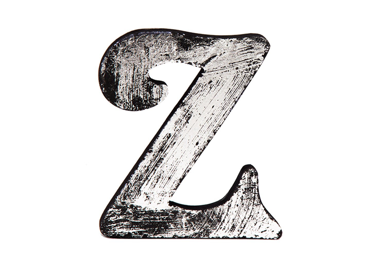 Buy (Silver,Z) Metallic Look Large 4inch 11cm Wooden Letters Free ...