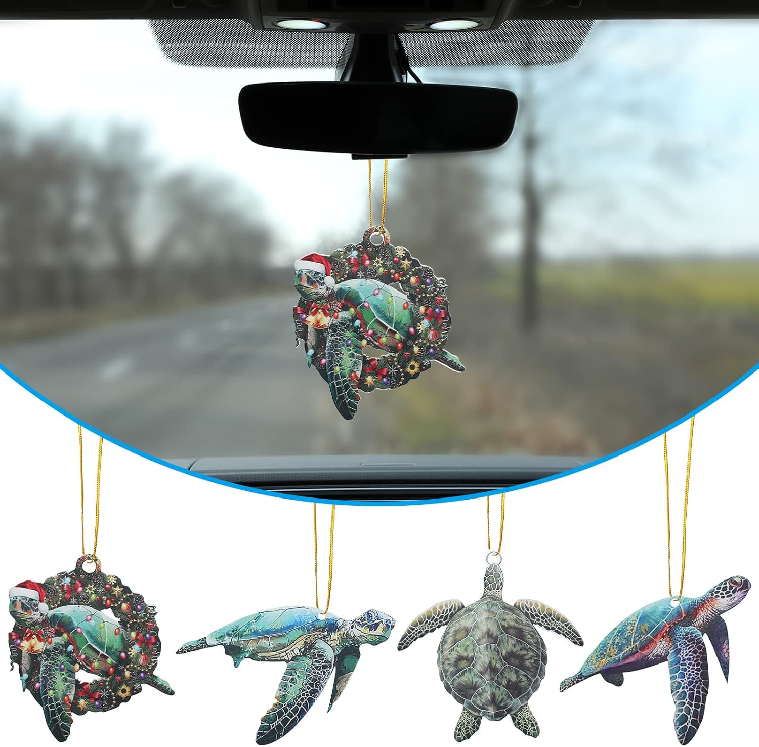 Amazon.com: 4 Pcs Acrylic Sea Turtle Christmas Ornaments Coastal ...