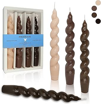Amazon.com: BALEAGCDL Smokeless Short Candles Gradient Brown Twisted ...