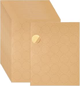 20 Sheets 1.5" Round Kraft Labels, Round Kraft Paper Labels Stickers ...