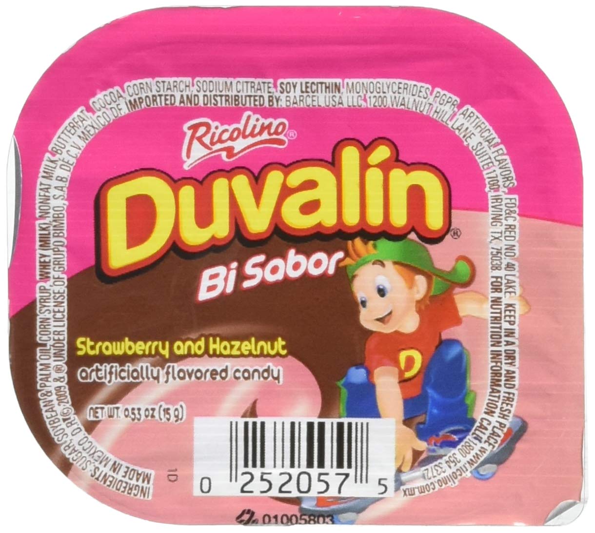 Amazon.com : Duvalin Bi Sabor Strwberry and Hazelnut , 0.53 Ounce ...