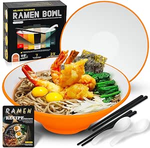 YTLEMON Plastic Ramen Bowl Set of 2 - Japanese Salad Noodles Cereal ...