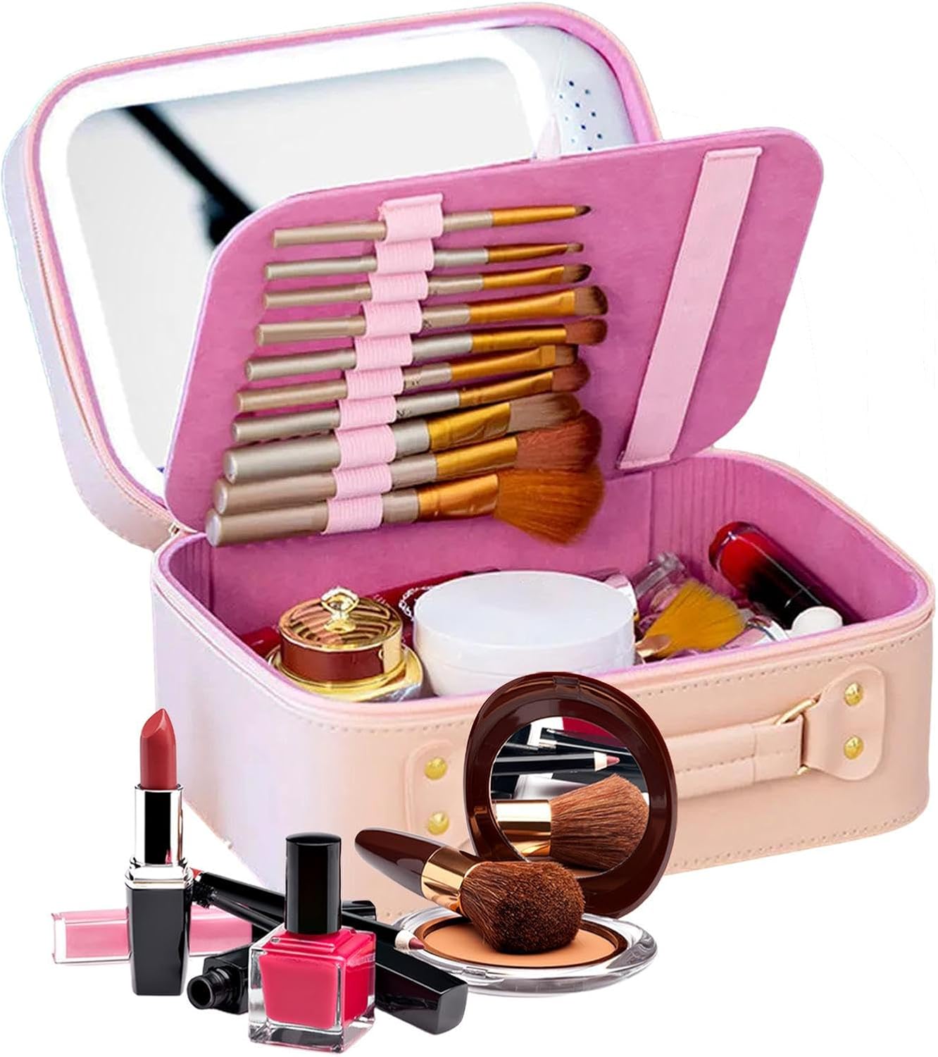 Travel Beauty Box Led Mirror, Vanity Case, Makeup Pouch Bag, Led ...