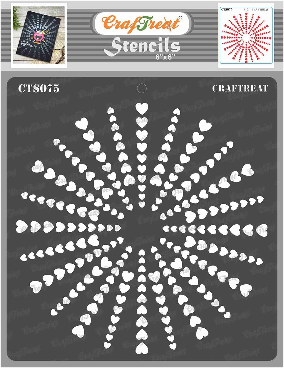 Amazon.com : CrafTreat Reusable Heart Stencils for Painting on Wood ...