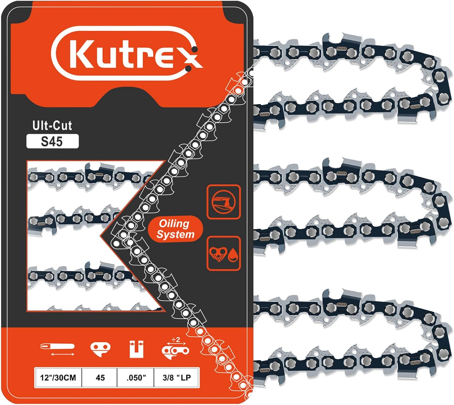 Amazon.com: Kutrex 12 Inch Chainsaw Chain, 3/8" LP Pitch, 050" Gauge ...
