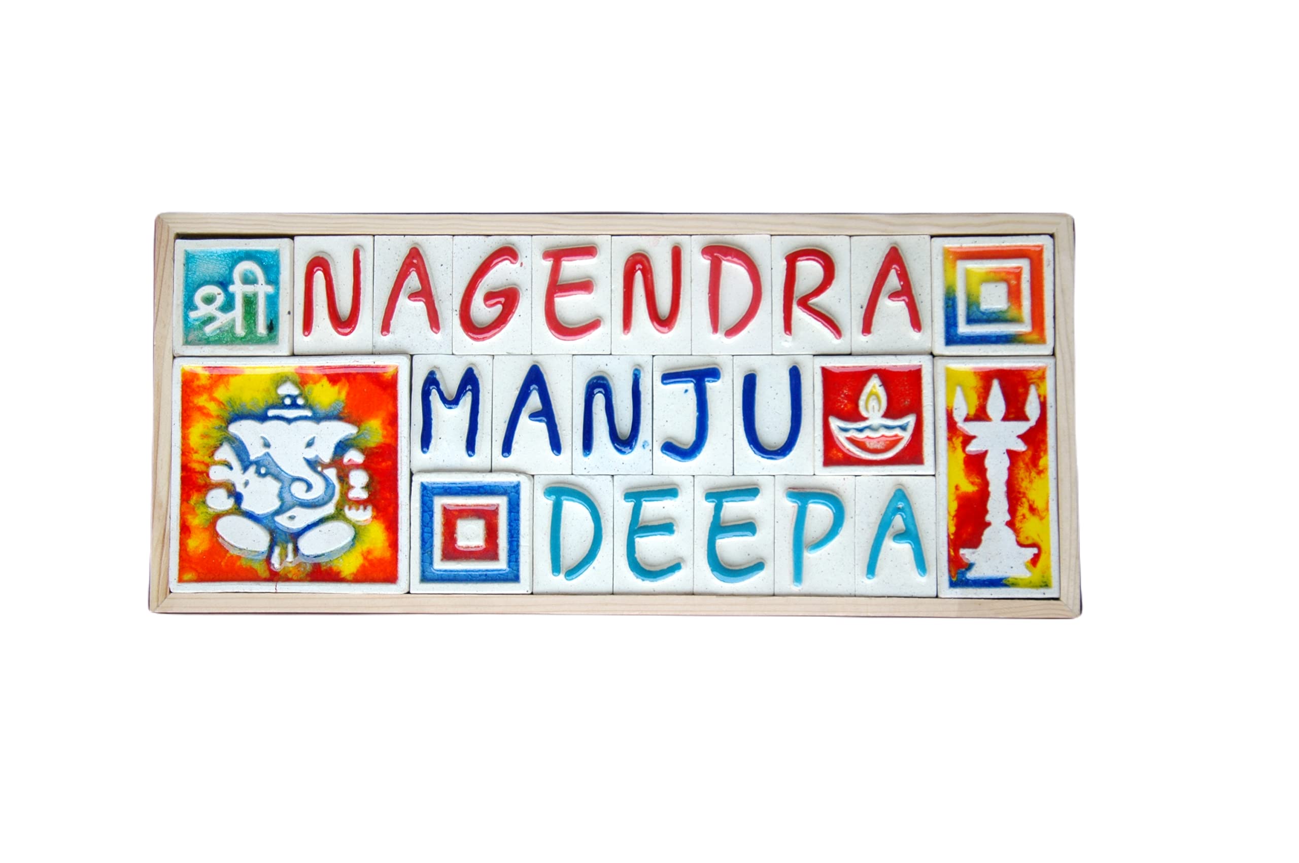 Clay Art Ceramic Name Plates, 14" x 6.5" - (Customizable) : Amazon.in ...