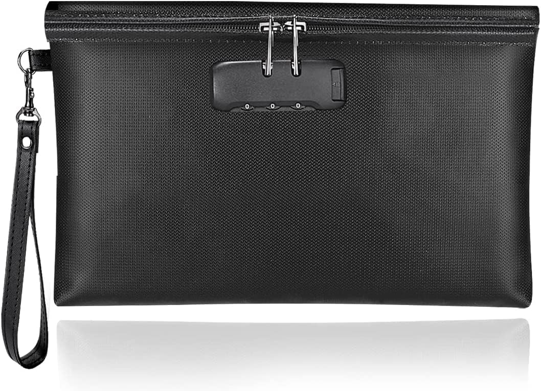 Fireproof Document Bag with Lock, 25 * 17cm Fireproof and Waterproof ...