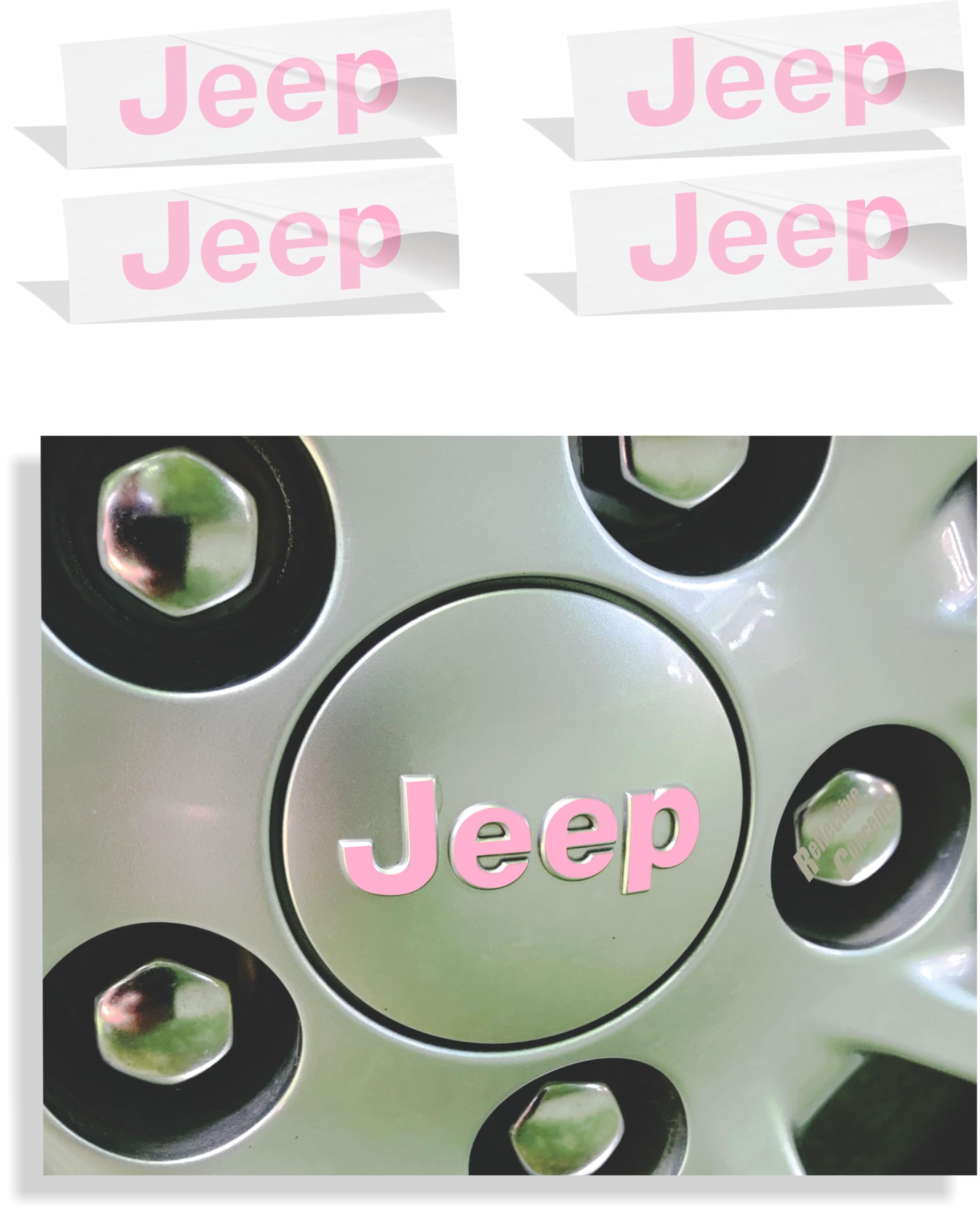 Reflective Conceptsjeep Center Cap Lettering Overlay Decal Stickers ...