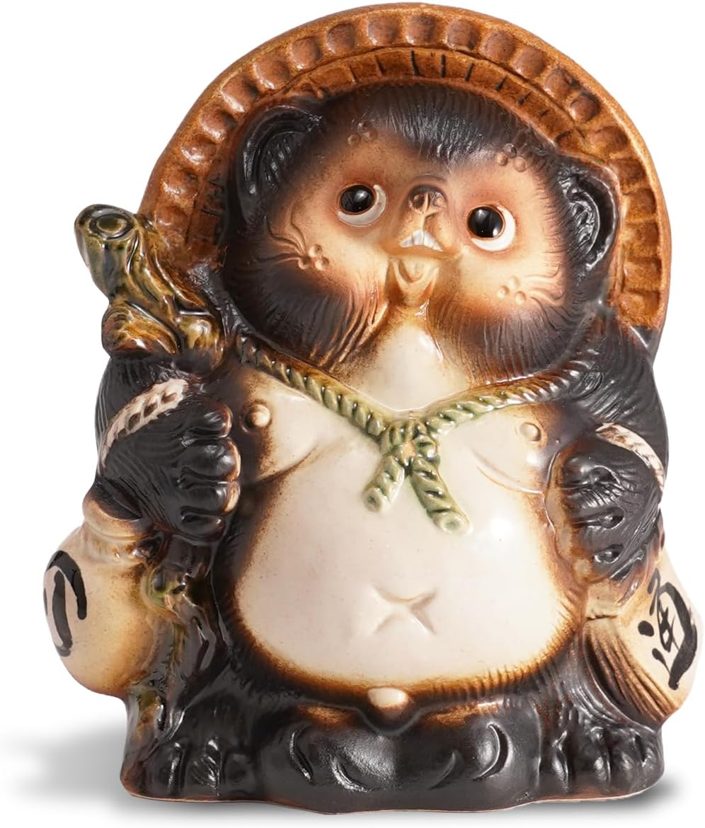 COTONOHA Shigaraki Ware Tanuki Statue 6.5 inch – Japanese Ceramic Lucky ...