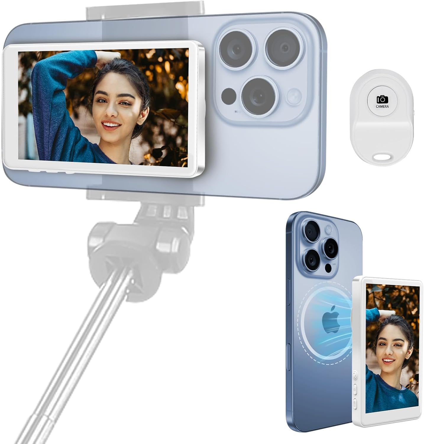 Amazon.com: Oplope Selfie Monitor Screen iPhone 12-16 - Magnetic Back ...
