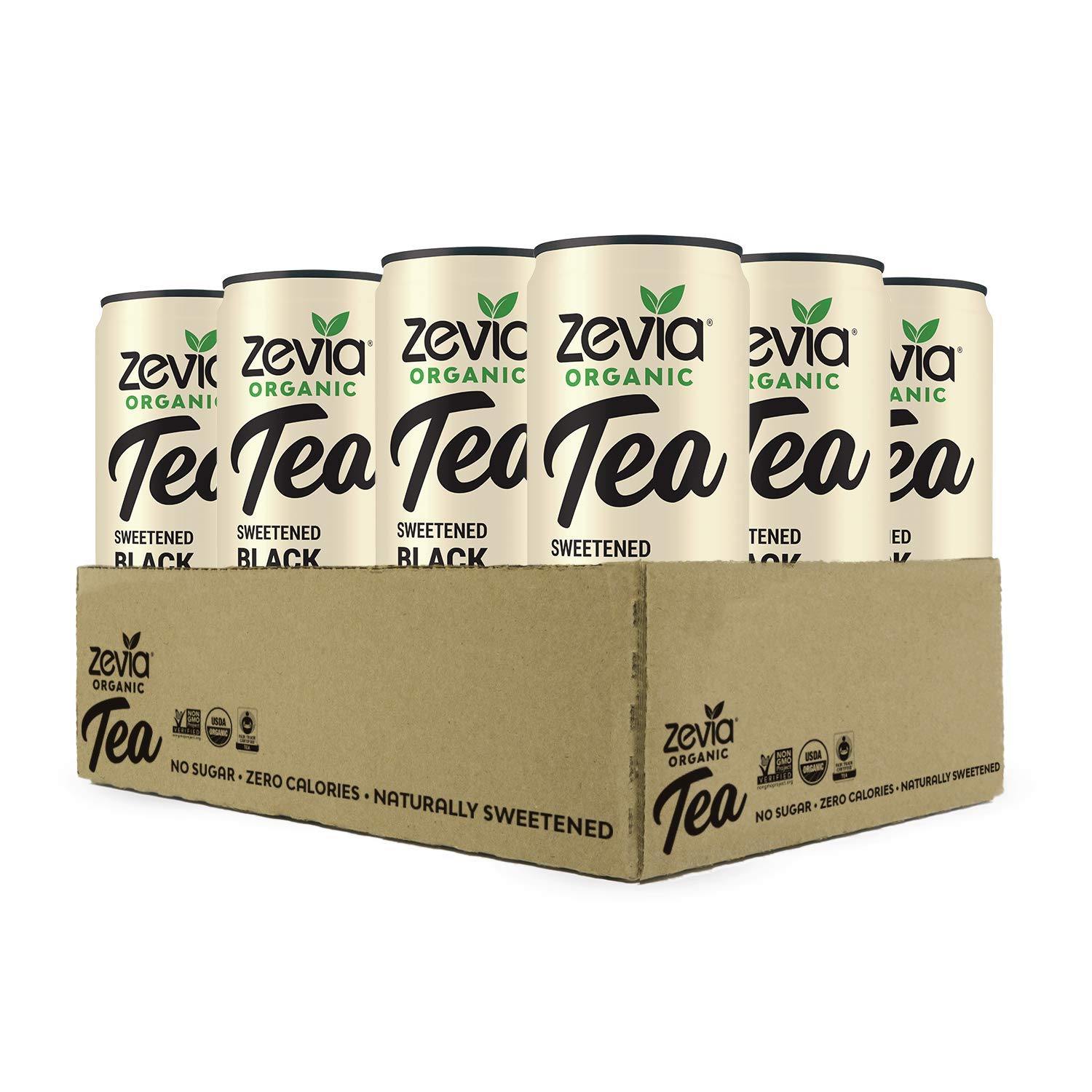Buy Zevia Organic Sugar Free Ice Tea, Black Tea, 12 FL Oz (Pack of 12 ...