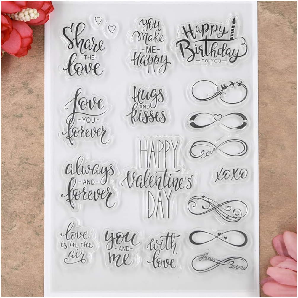 Amazon.com: 2pcs Words Clear Stamps for Card Making,Silicone ...