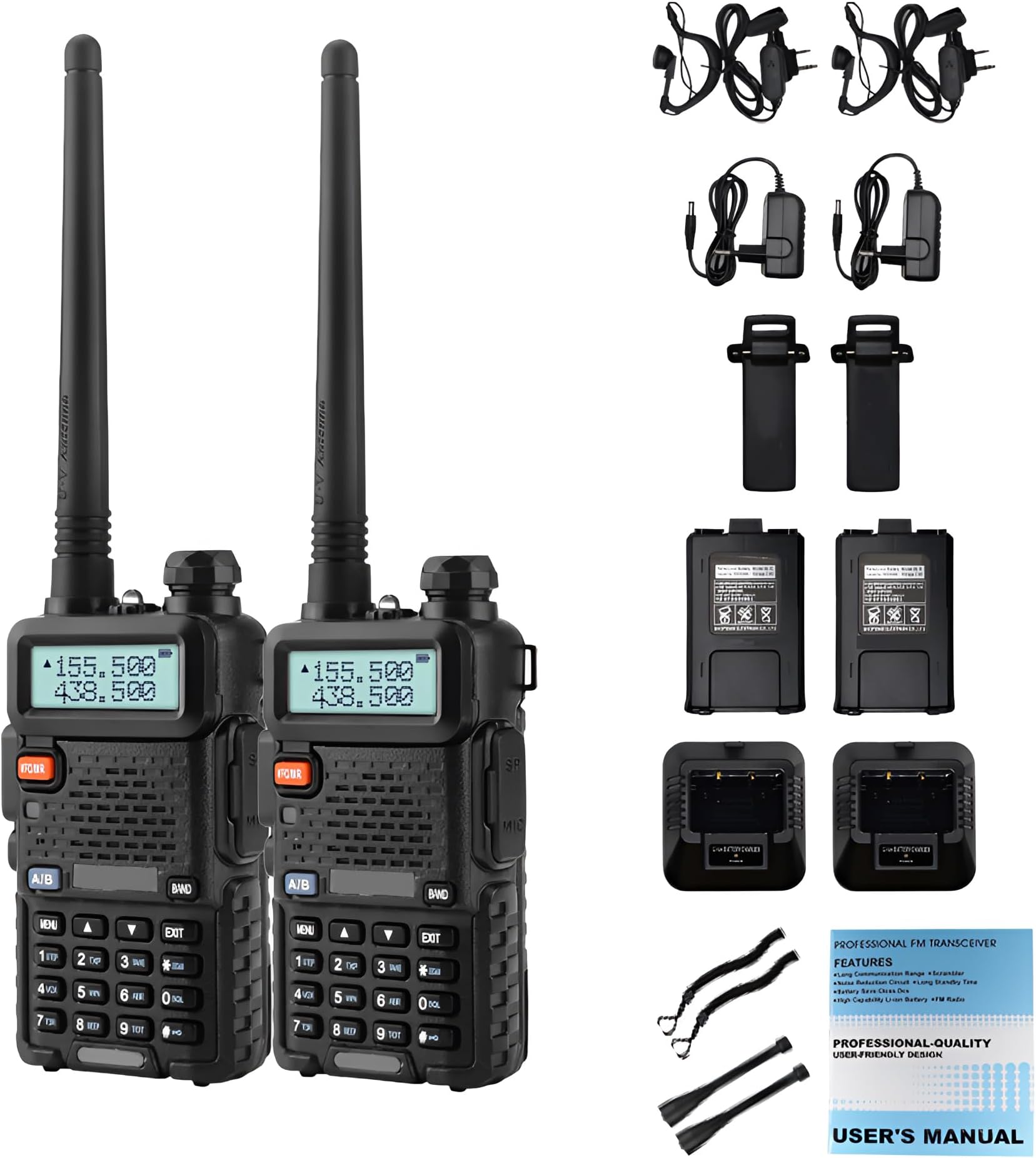 CYPODEW Radios de Comunicación Inalámbricos, Walkie Talkie Recargable ...