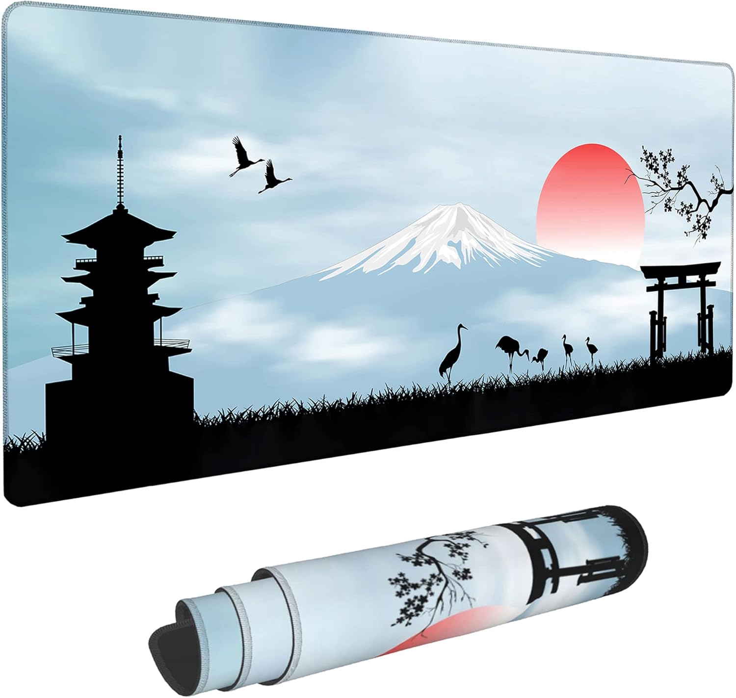 Amazon.com : Meikosks Desk Pad, Japanese Mount Fuji Sunrise Gaming ...