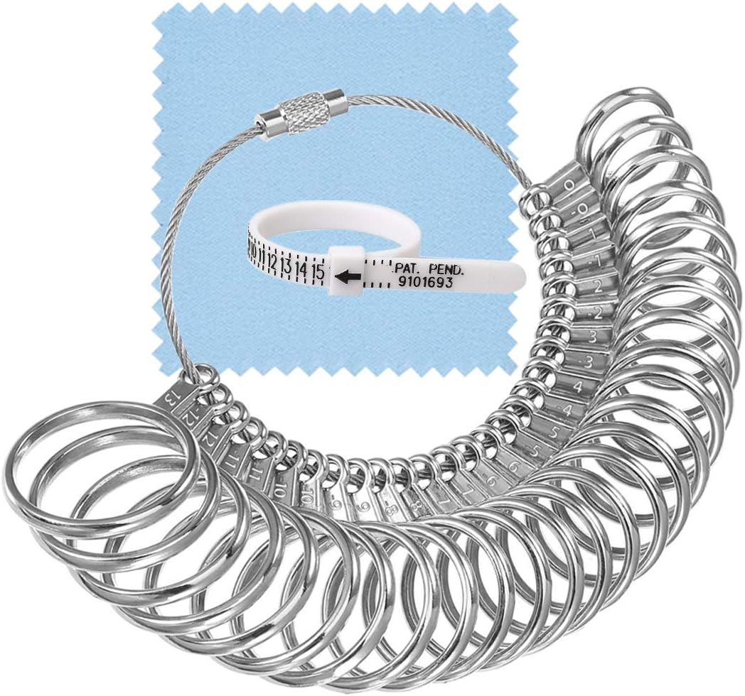 Amazon.com: NORACLAN Jewelry Ring Sizers Gauge Tool, Ring Stainless ...