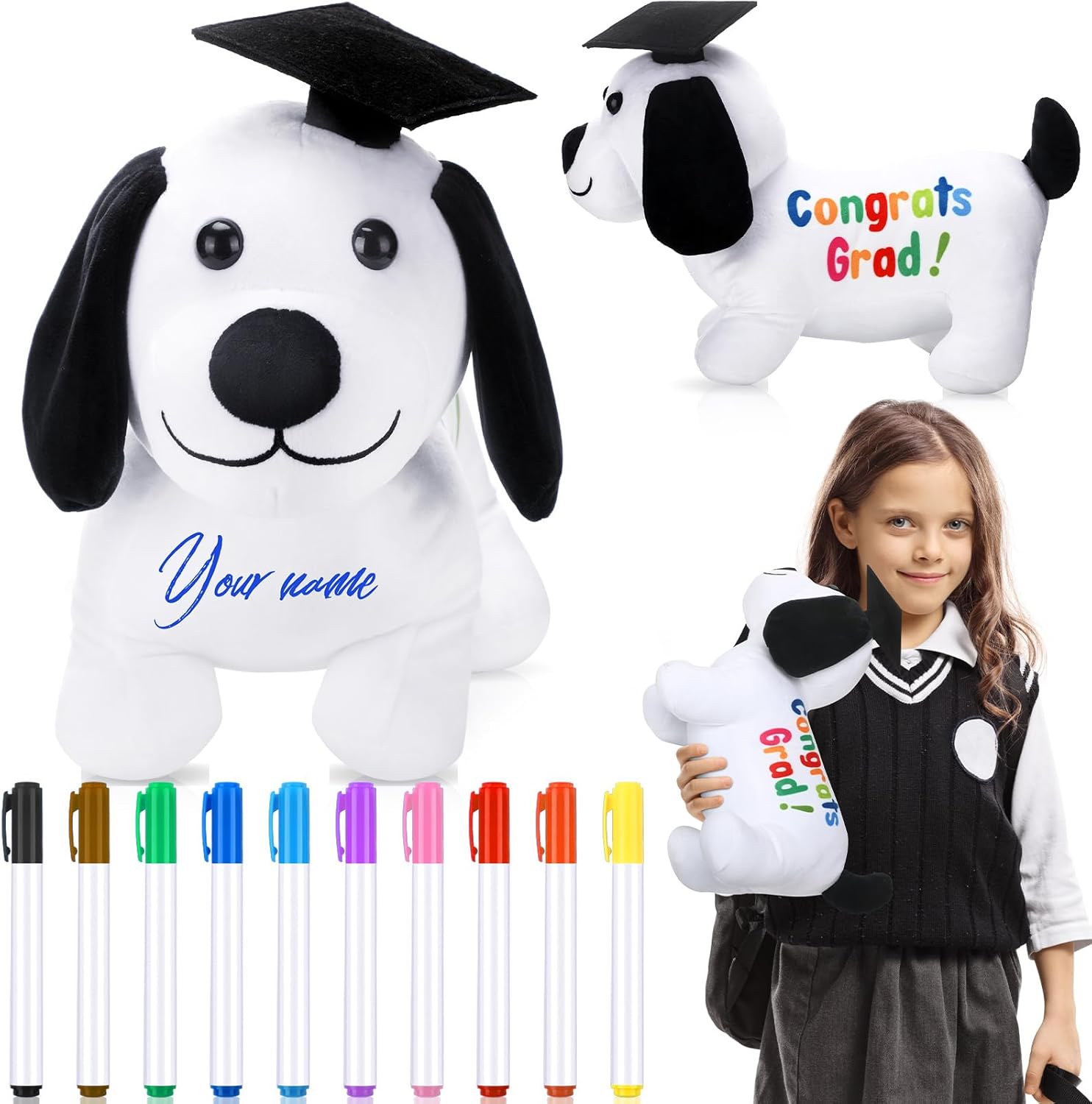 Amazon.com: Lenwen 1 Pcs Graduation Autograph Stuffed Animal for Kids ...