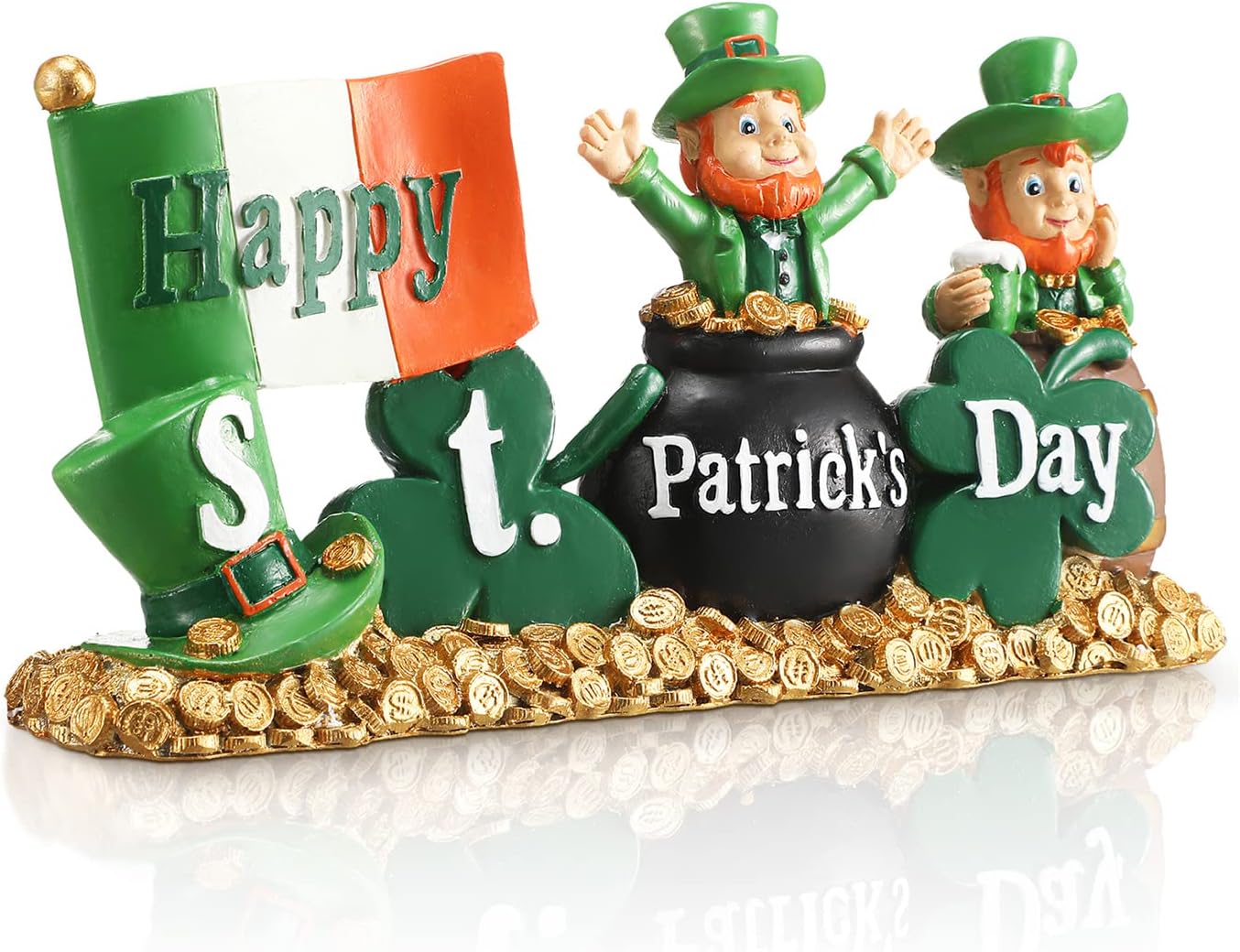 Amazon.com: Geemuslly St Patricks Day Leprechaun Figurines Decorations ...