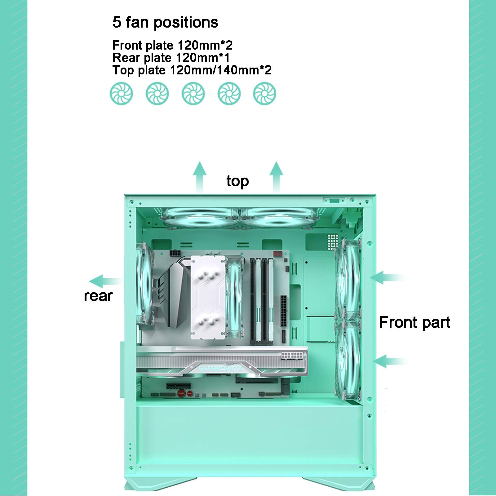 【がございま】 JF-TVQJ Computer Case Premium Mid-Tower ATX Case PC Gaming Case ...