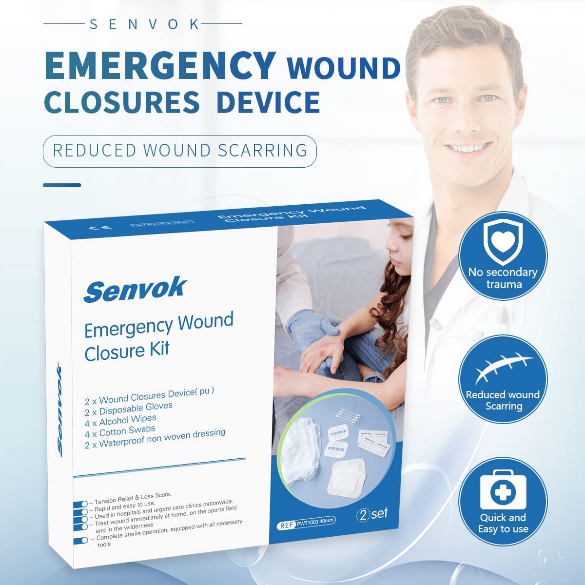 Snapklik.com : Emergency Wound Closure Device, 2 Pcs Zip Stitch ...