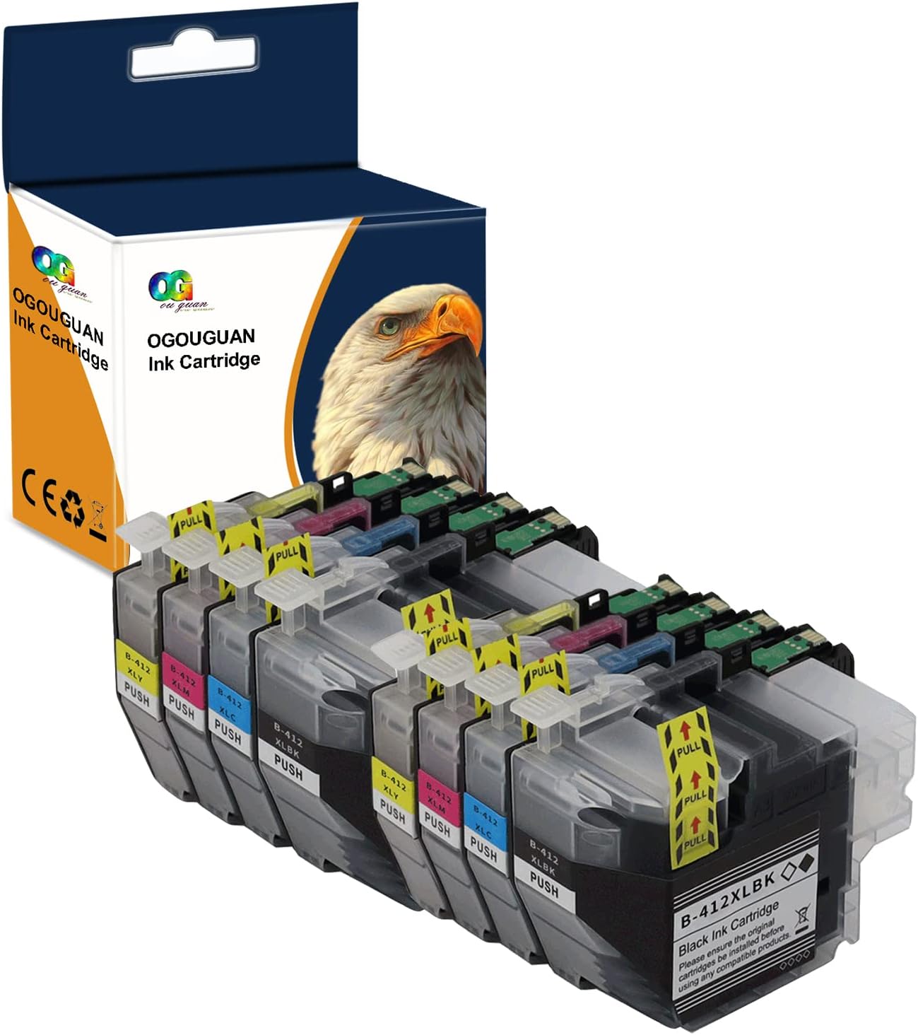 Amazon.co.jp: OGOUGUAN LC412XL LC412 XL ブラザー インク 互換インクカートリッジ Brother用 ...