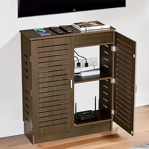 Amazon.com: LXSEHN WiFi Router Storage Cabinet, PVC Floor Standing ...