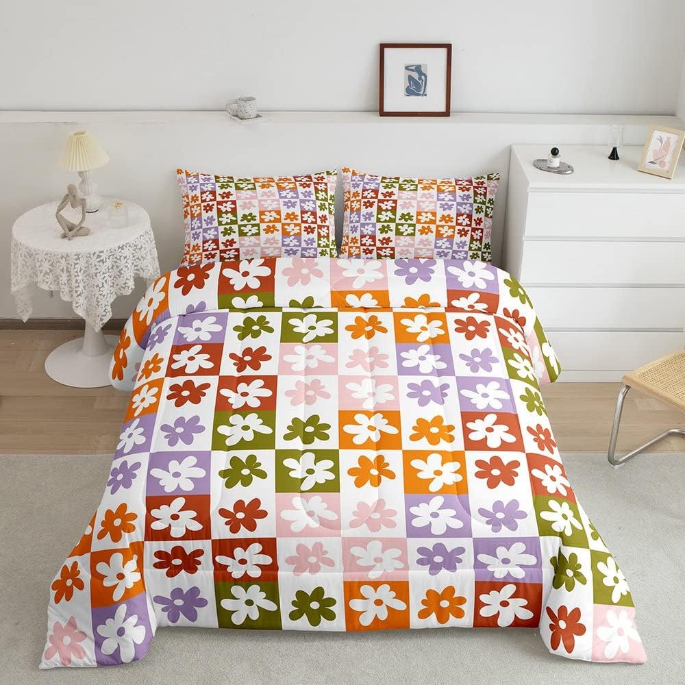 Amazon.com: Hippy Girl Flower Duvet Insert Full,Adults 60s Patchwork ...