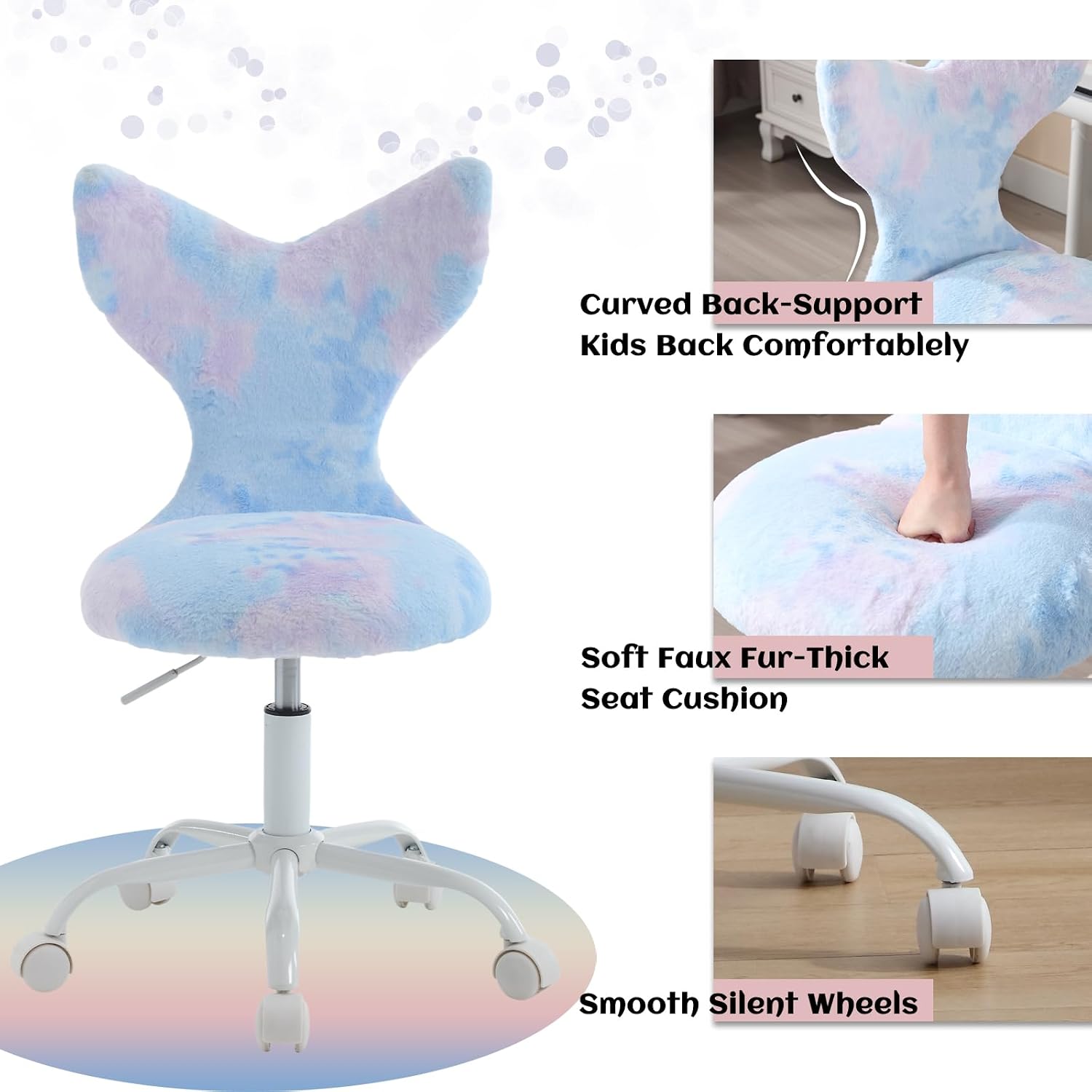 Guyou Bonita silla de escritorio mullida para niños, niñas, niños ...